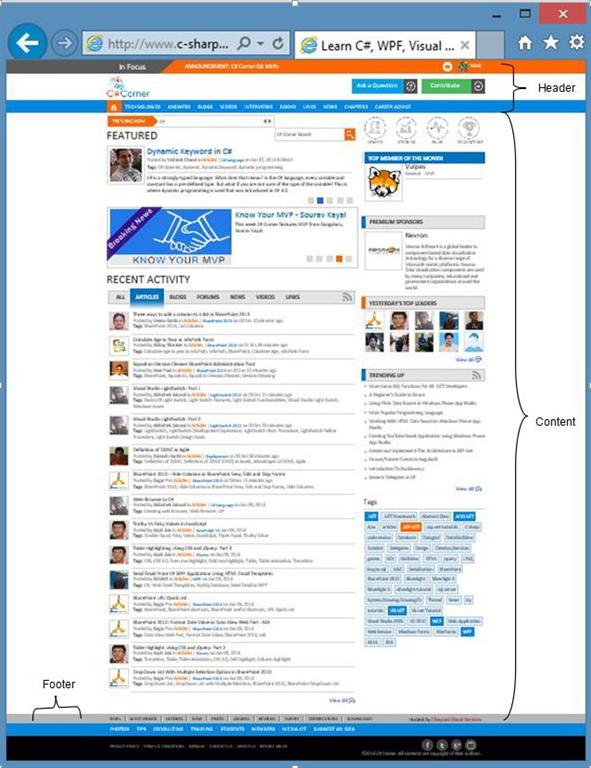 Working With Layout and CSS in ASP.Net Web Pages 2